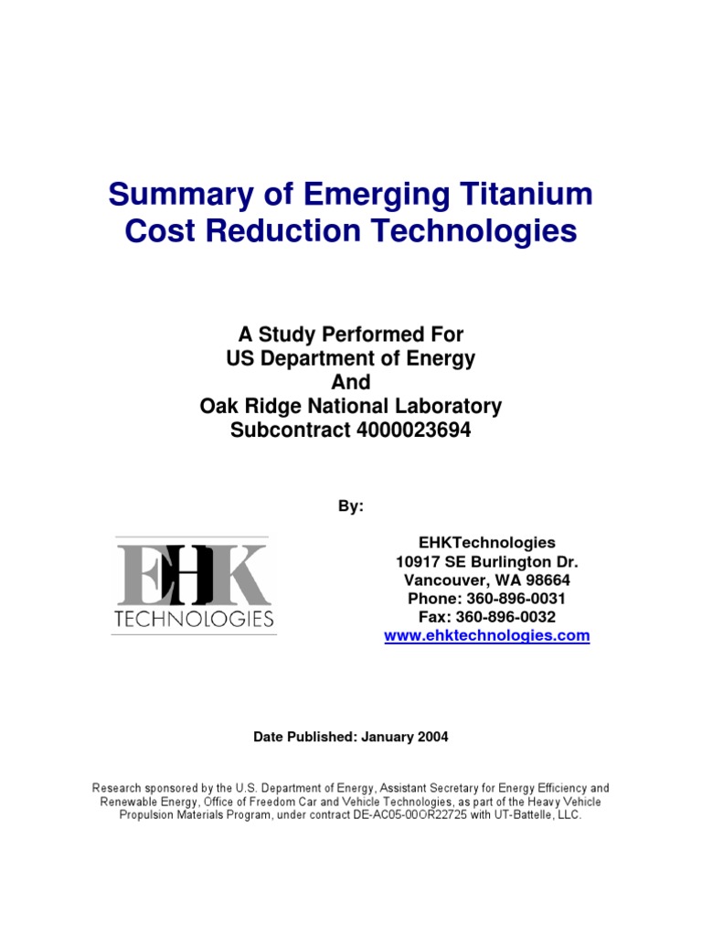 Emerging Titanium | PDF | Titanium | Titanium Dioxide