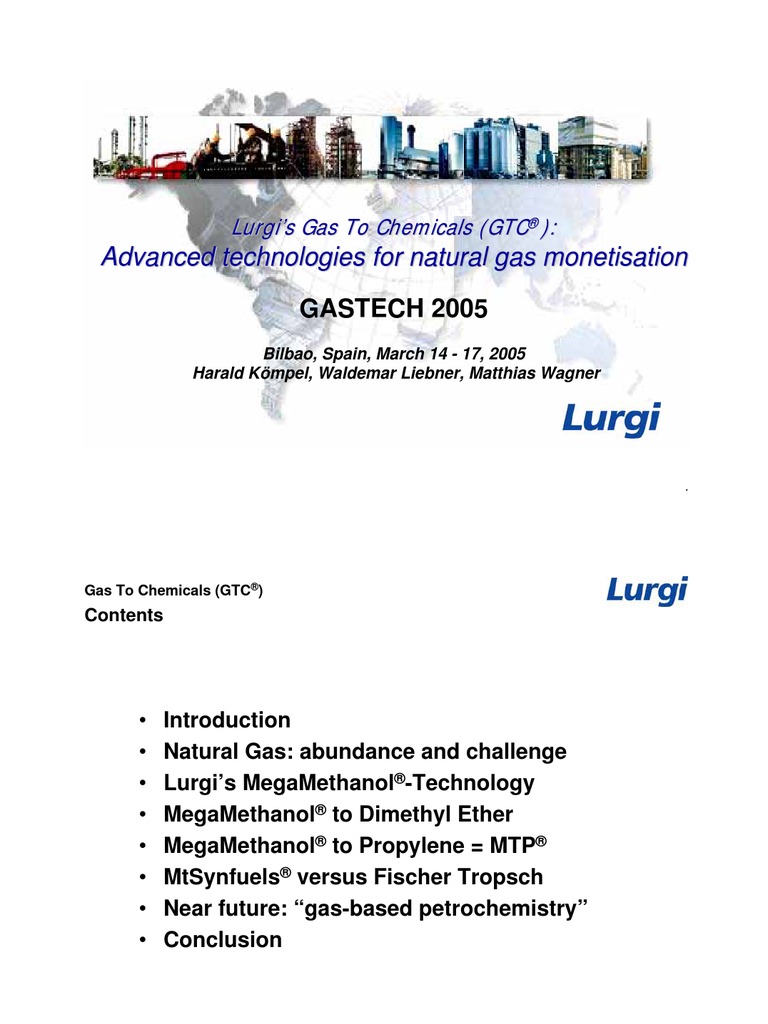 Lurgi | PDF | Methanol | Natural Gas