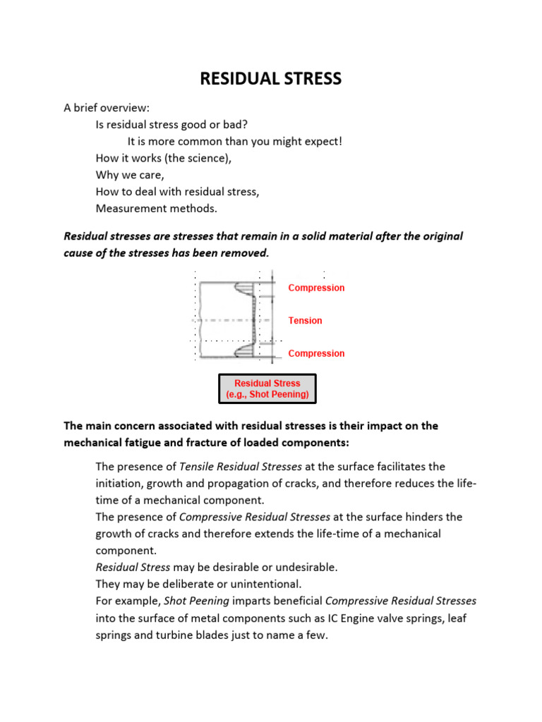 Residual Stresses, What Are They and Why We Care | PDF | Deformation ...