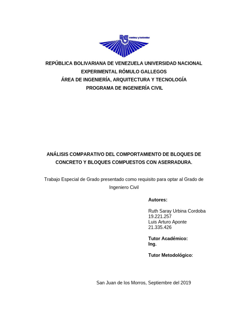 Análisis Comparativo del comportamiento de bloques de mortero y bloques ...