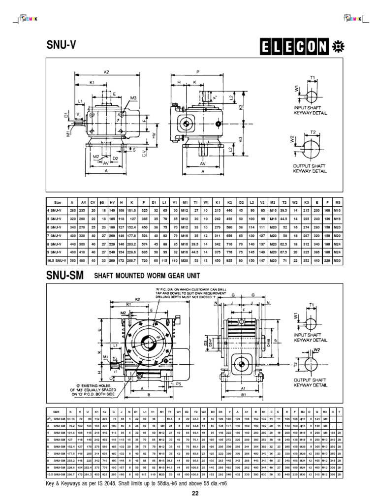 Dimension of Elecon SNU Units | PDF