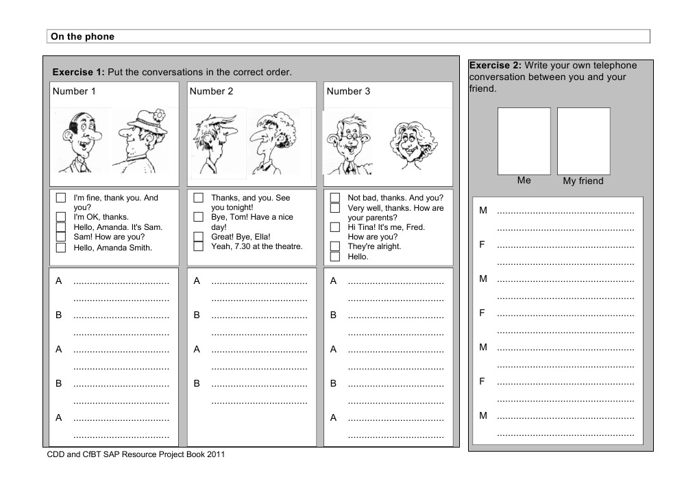 2 Yr 9 Making A Telephone Call Activities | Download Free PDF | Curry ...