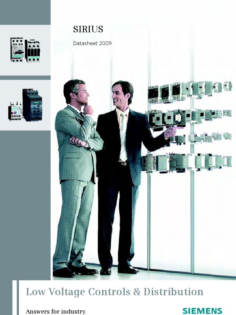 SIRIUS Low Voltage Controls Datasheet | PDF | Relay | Automation