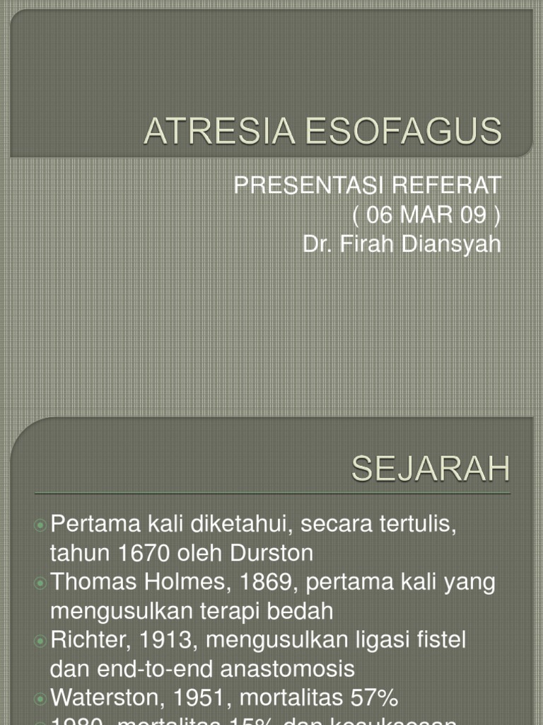 Atresia Esofagus | PDF