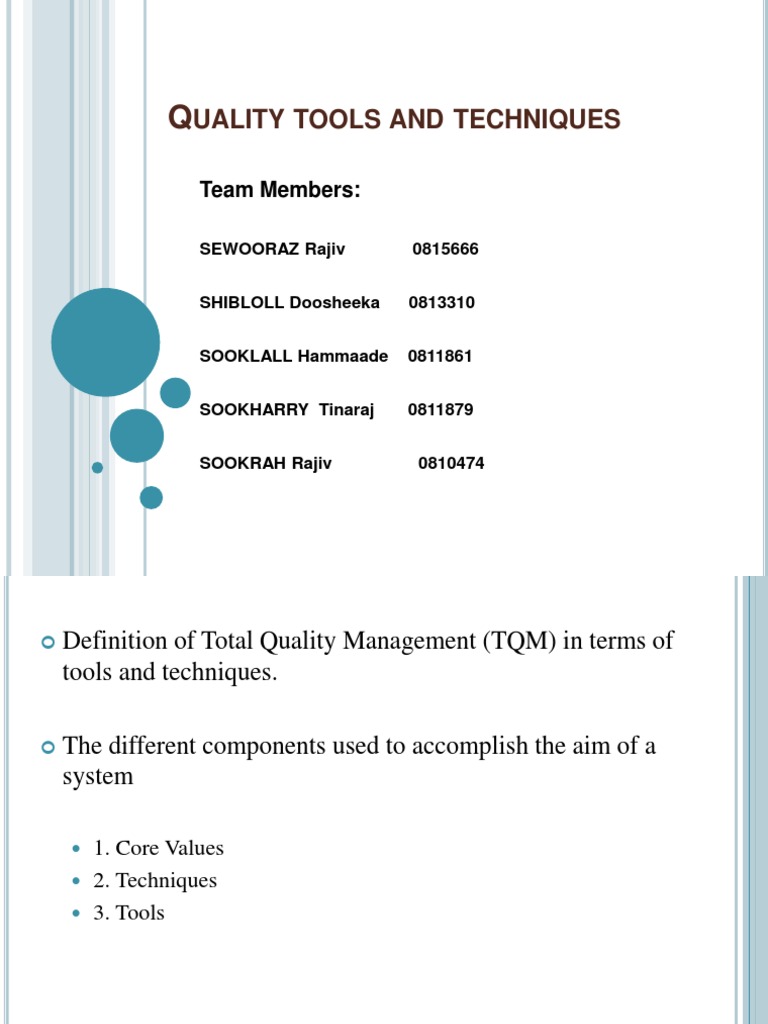Tools and Techniques of Total Quality Management | PDF | Scatter Plot | Causality