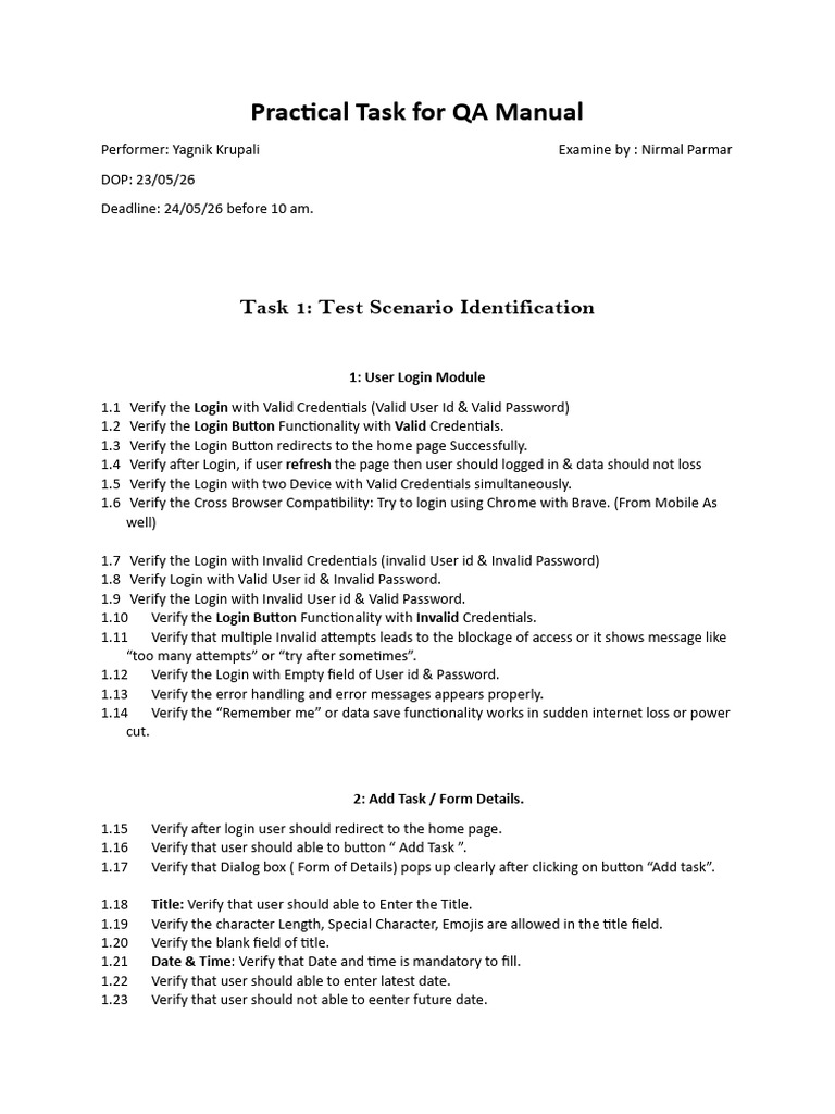 Practical Task for QA Manual_Report | PDF