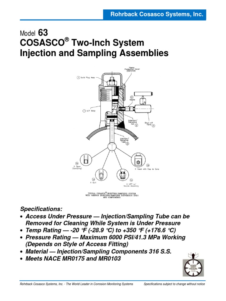 63 Injection Sampling Assemblies | PDF | Pipe (Fluid Conveyance ...