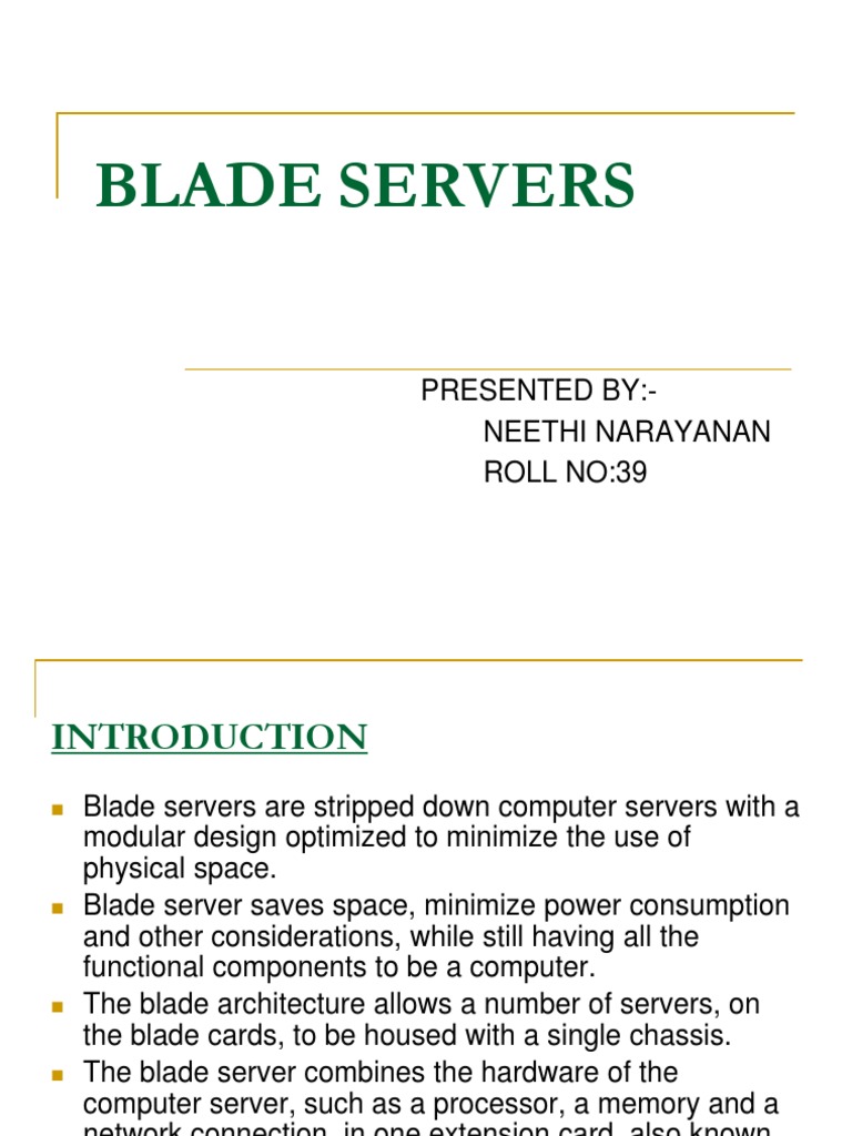 Blade Server | PDF | Random Access Memory | Server (Computing)