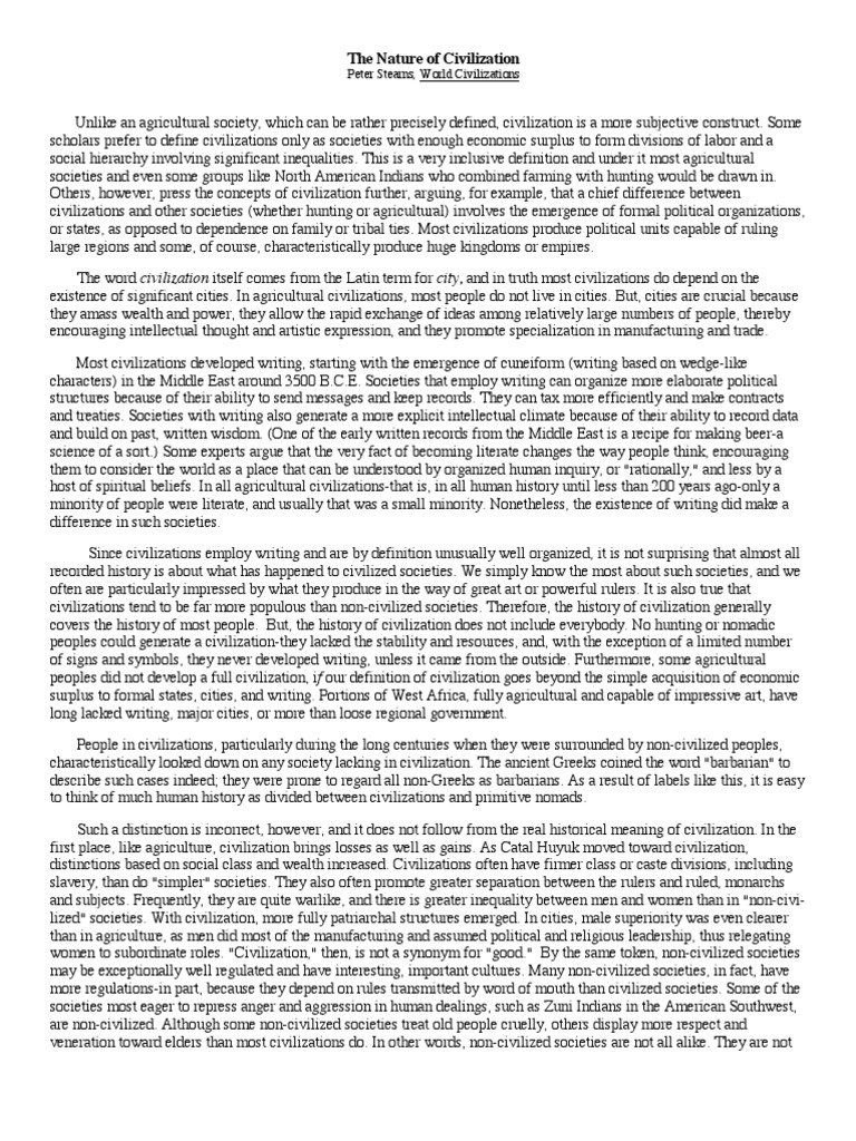 The Nature of Civilization | PDF | Civilization | Barbarian