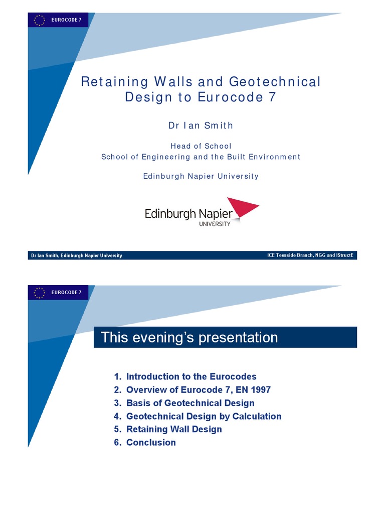 Retaining Walls and Geotechnical Design To Eurocode 7 | PDF ...