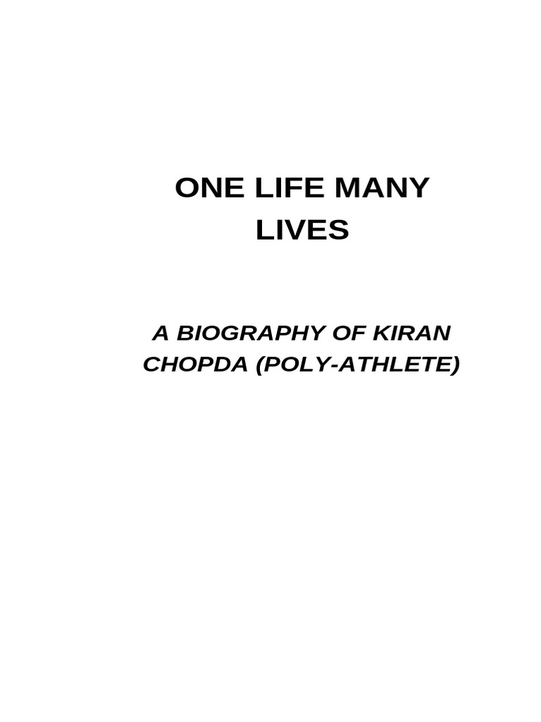 One Life Many Lives (Kiran Chopda) Full Book | PDF