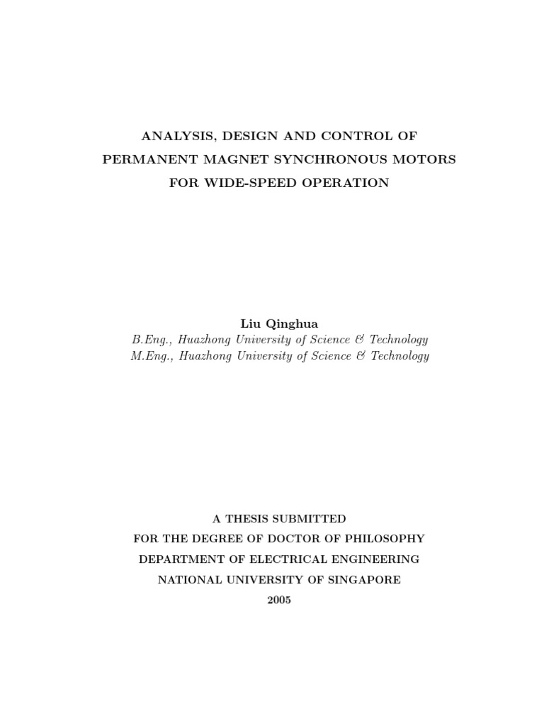 Thesis | PDF | Electric Motor | Mathematical Optimization