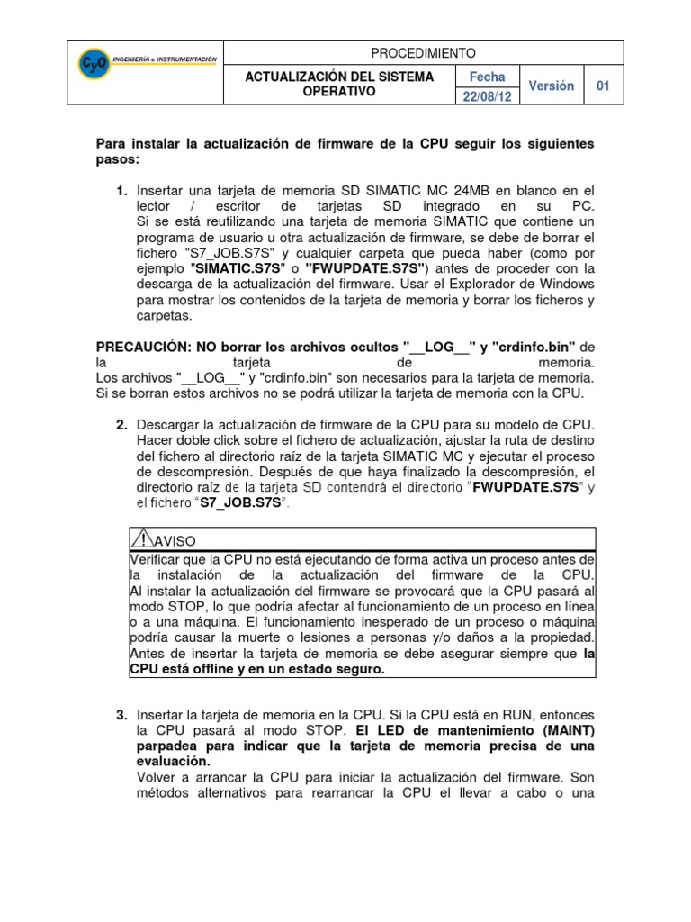 Actualizacion de Firmware | PDF | Archivo de computadora | Unidad ...