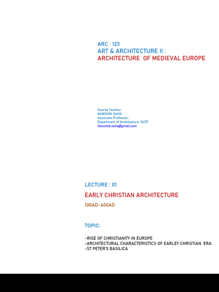 Early Christian Architecture | PDF | Church (Building) | Byzantine Empire