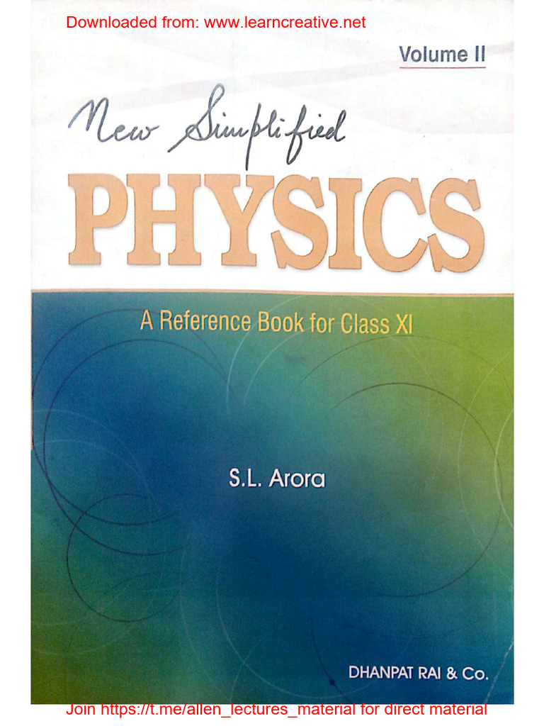 SL Arora Physics Class 11 Vol 2 Blunt Library | PDF | Mobile Software ...