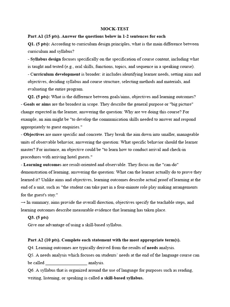 MOCK-TEST | PDF | Educational Assessment | Learning