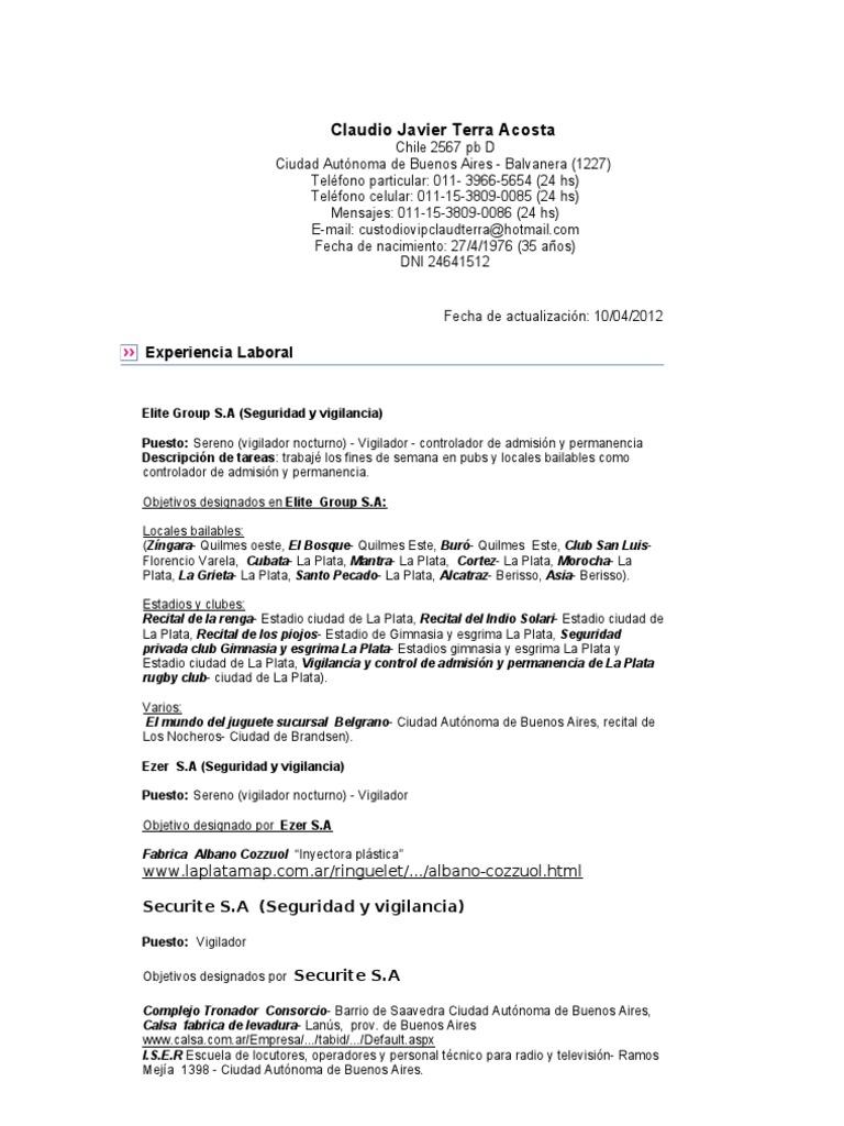 Curriculum Actualizado | PDF | Buenos Aires | Educación Secundaria