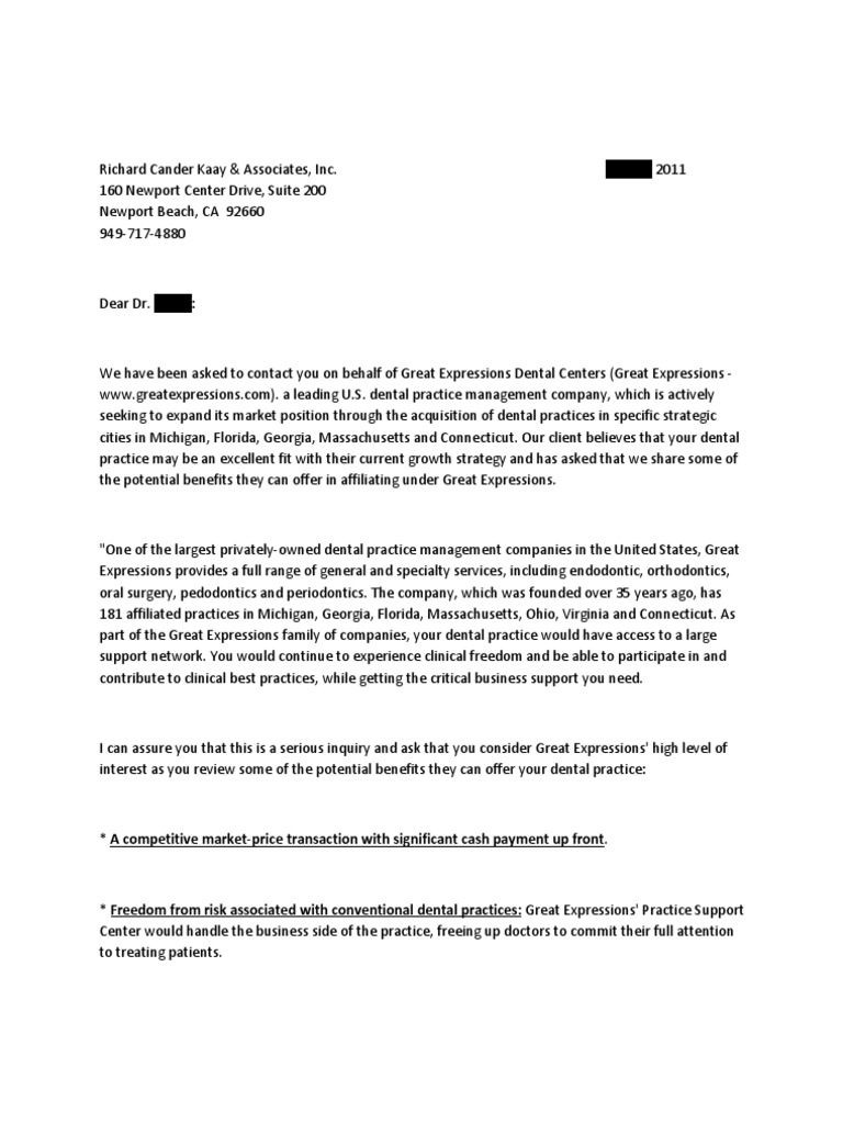 Great Expressions Aquisition Solicitation Package | PDF | Dentist ...