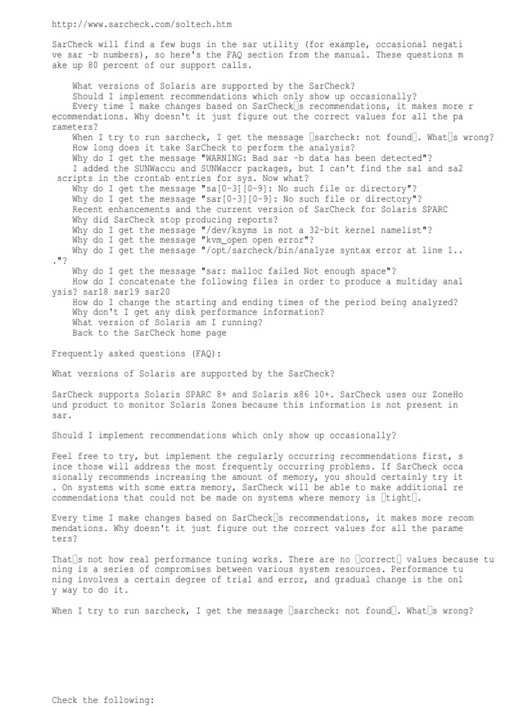 Sar Check 02072012 | PDF | Digital Technology | Computer Hardware