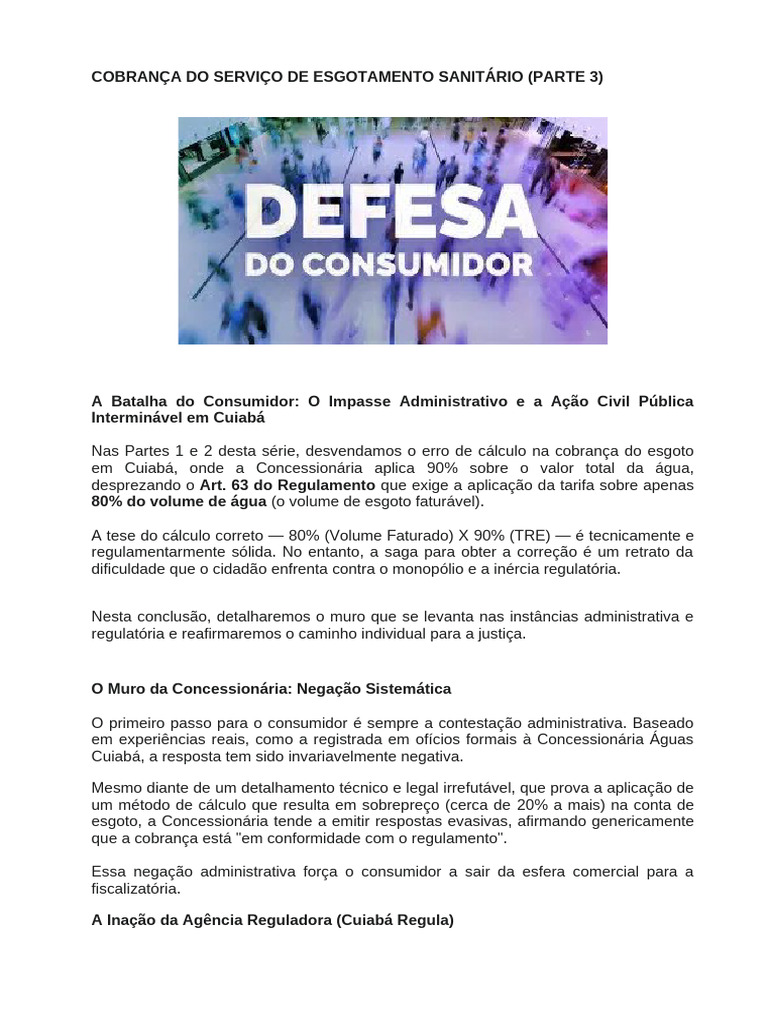Cobrança Do Serviço de Esgotamento Sanitário= Parte 3 (Cópia Em ...