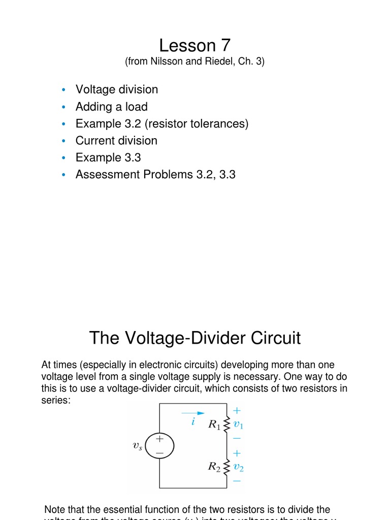 Voltage and Current Divider Concepts | PDF | Series And Parallel ...