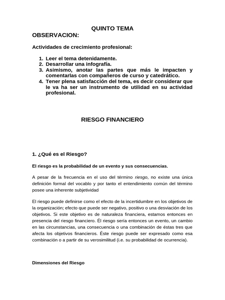 F. QUINTO TEMA | PDF | Basilea Ii | Tipo de cambio