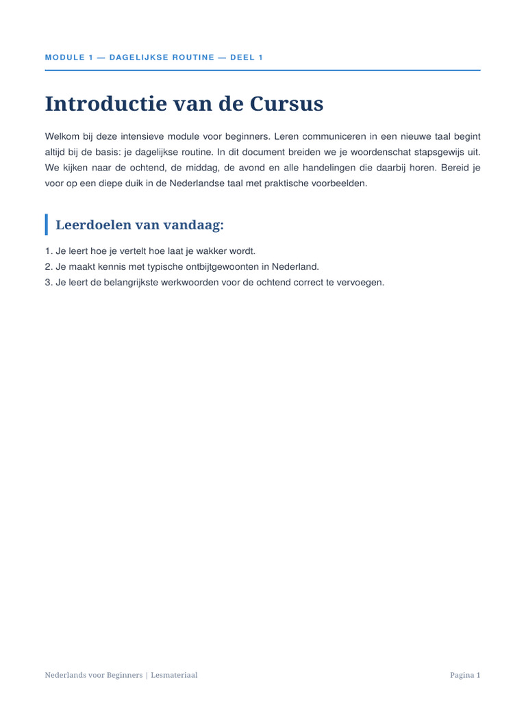 Dutch Beginners Volume1 | PDF