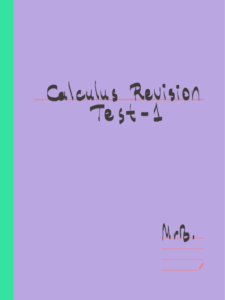 Calculus Revision Test-1 | PDF