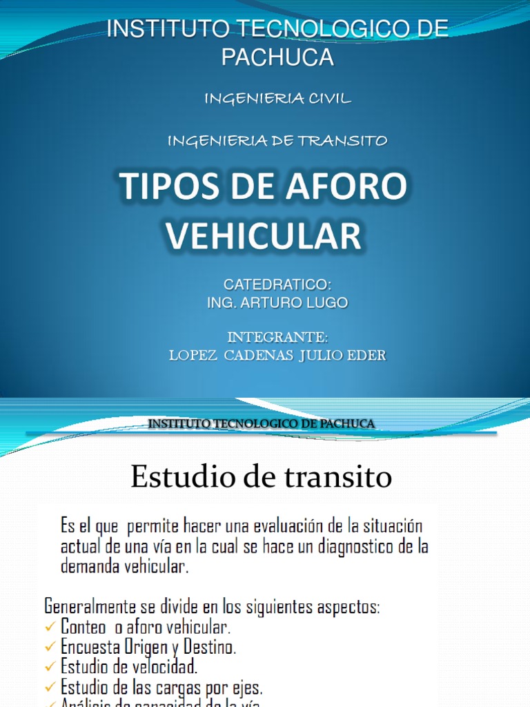 Tipos de Aforo Vehicular | PDF
