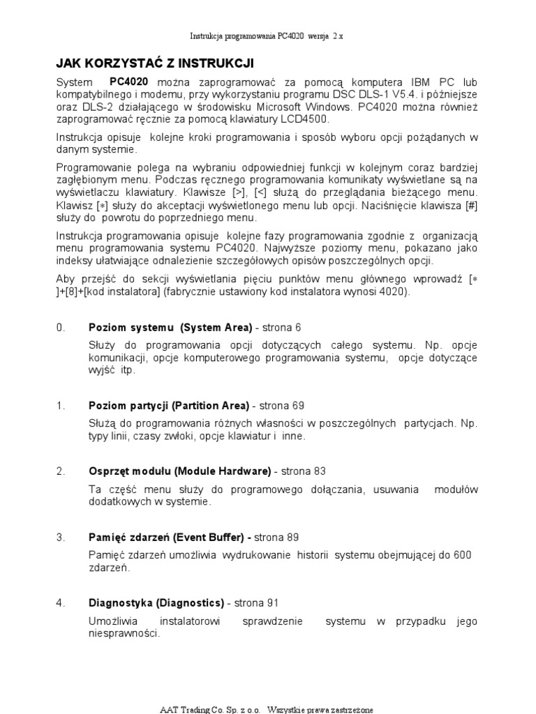 DSC Pc4020 Ins v2 1 | PDF