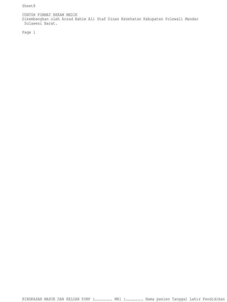 Contoh Rekam Medis | PDF