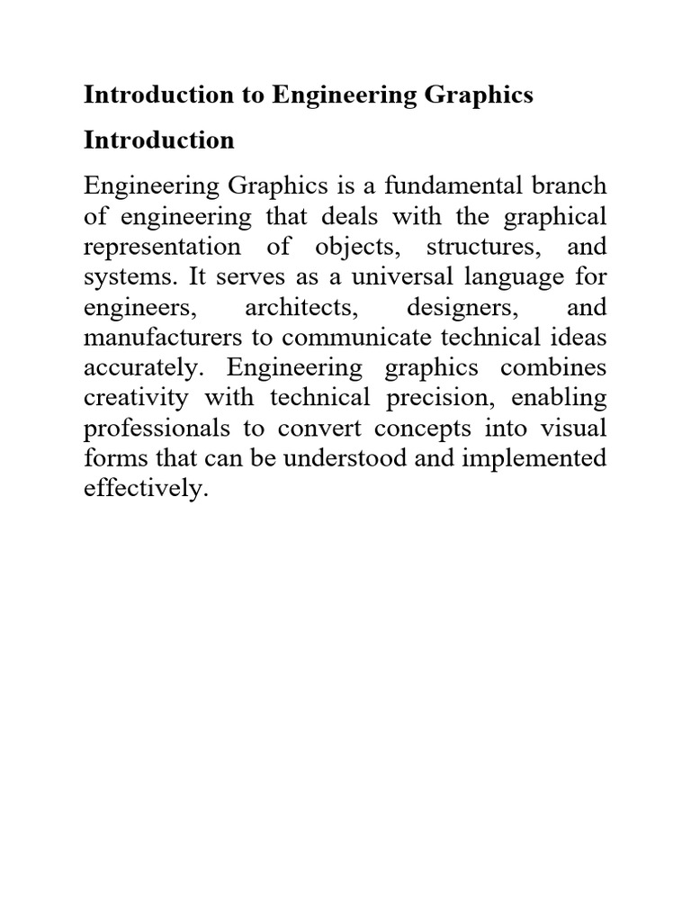 Introduction to Engineering Graphics | PDF | Computer Aided Design ...