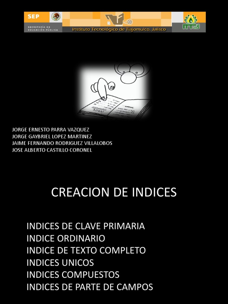 Creacion de Indices en MySQL | PDF | Tabla (base de datos) | Datos de ...