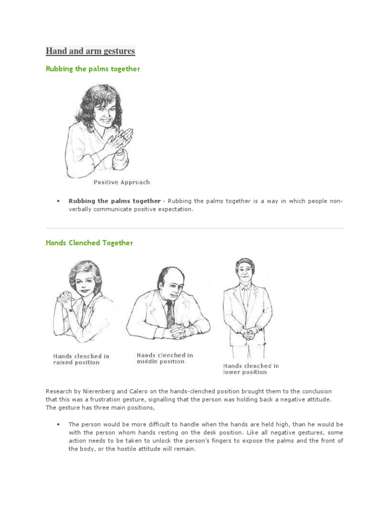 Hand and Arm Gestures | Gesture | Hand
