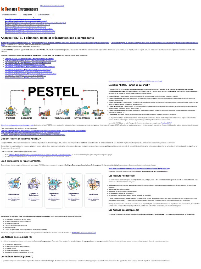 Analyse PESTEL _ Définition, Utilité Et Présentation Des 6 Composants ...