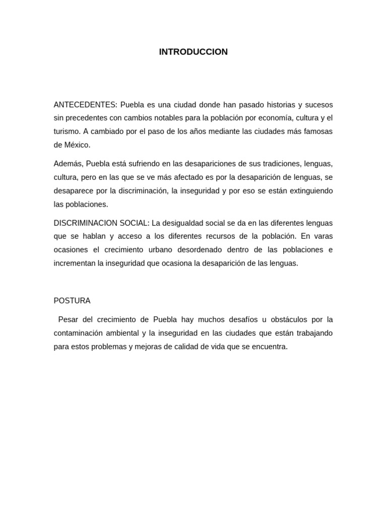 INTRODUCCION Lenguas principales. Náhuatl, Mixteco, Popoluca, Otomí ...