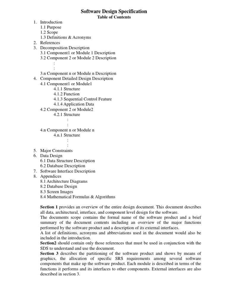 Software Design Specification | PDF | Component Based Software ...