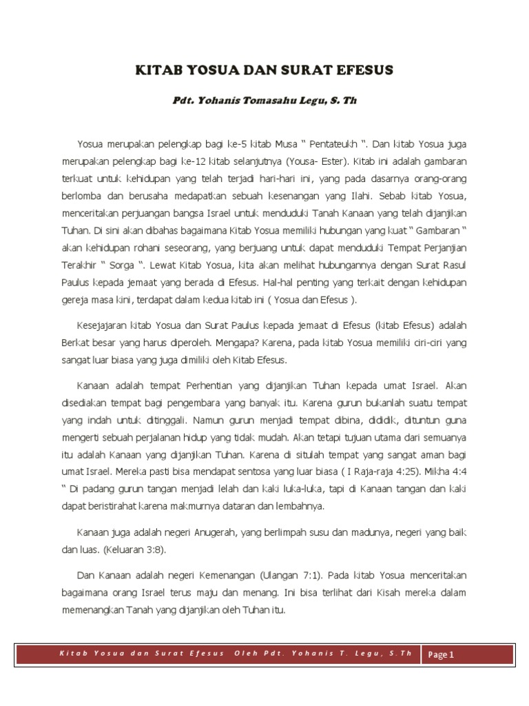Kitab Yosua Dan Surat Efesus | PDF
