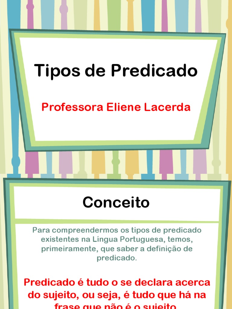 Os principais tipos de predicado na Língua Portuguesa | PDF | Predicado ...