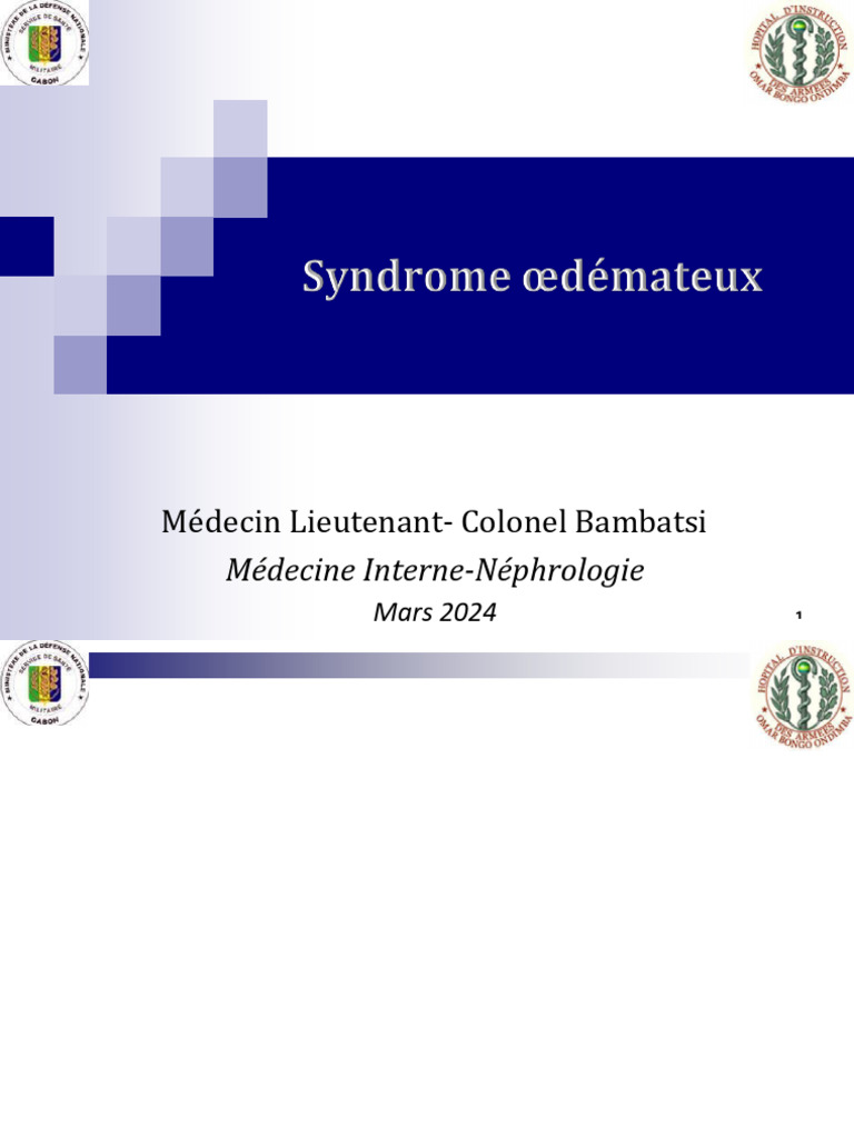 Syndrome Oedémateux | PDF | Rein | Insuffisance cardiaque