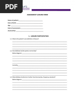 Recreation and Leisure Assessment Guide | PDF | Occupational Therapy ...