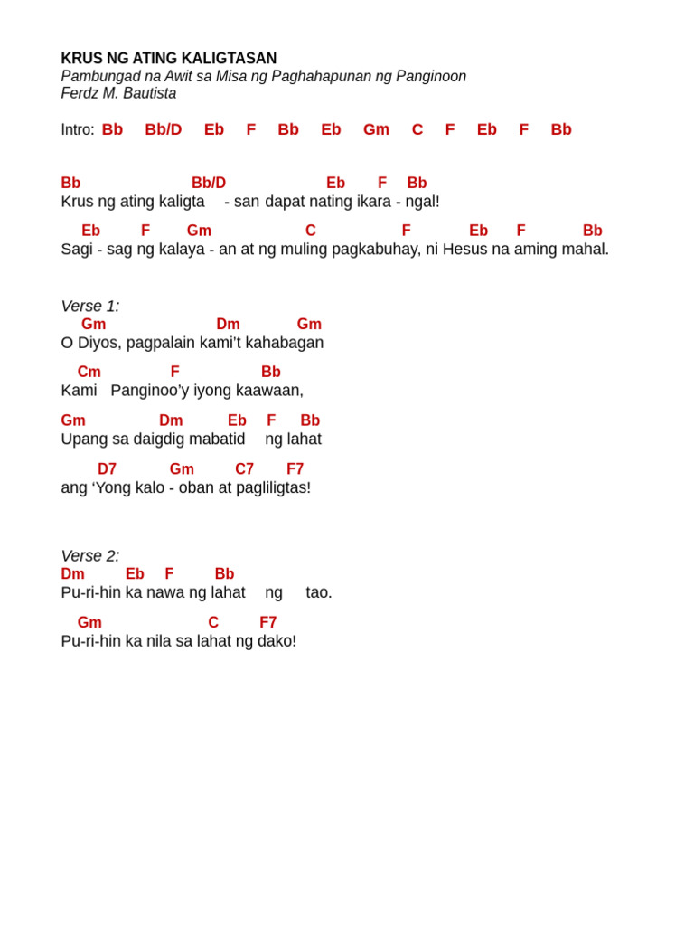 FOR MAUNDY THURSDAY CHORDS | PDF