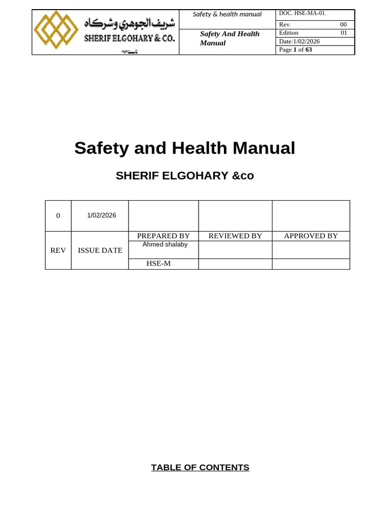 Company Safety Manual | PDF | Occupational Safety And Health | Safety
