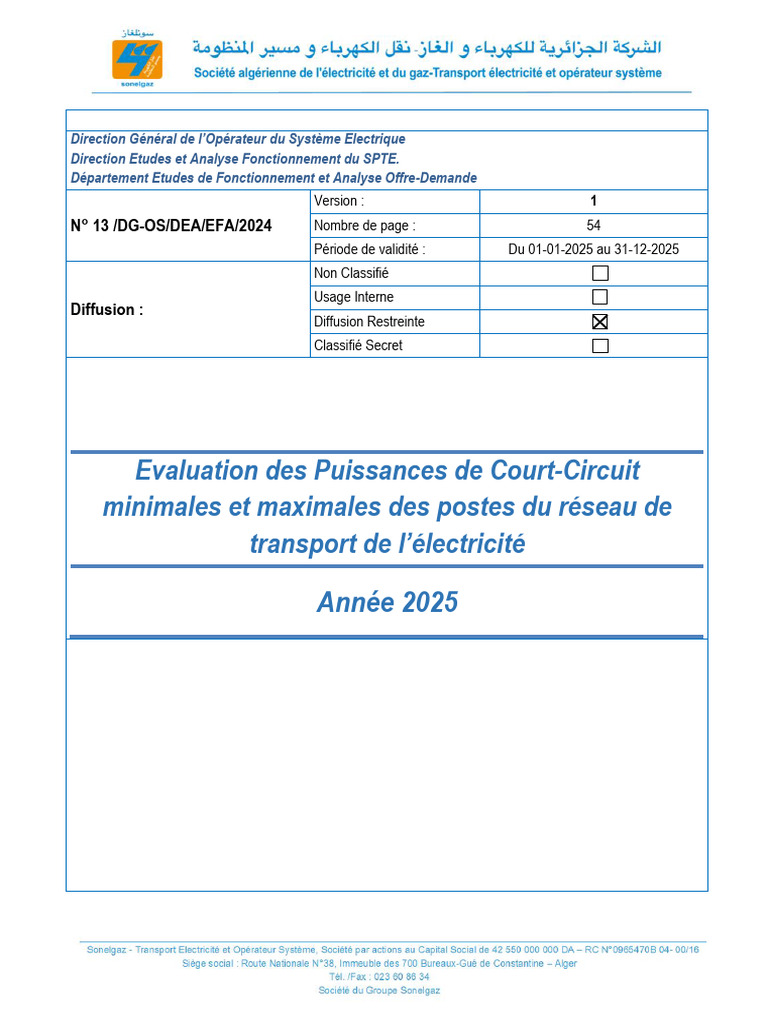 Evaluation Des Puissances de Court-Circuit Pour l'Année 2025 V3 | PDF ...