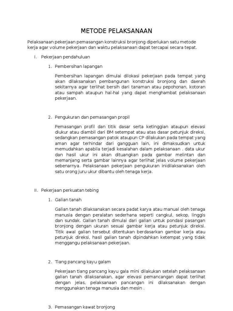 Metode Pemasangan Konstruksi Bronjong | PDF
