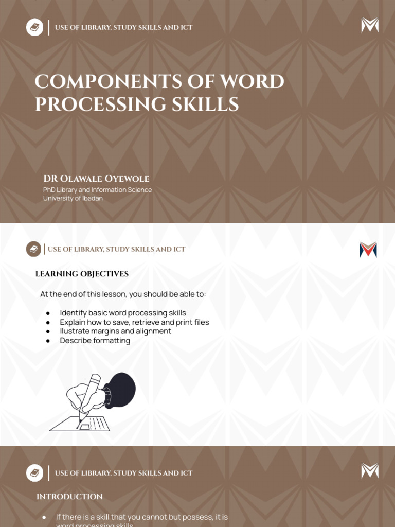 GST Components of Word Processing Skills | PDF | Computer File | Libraries