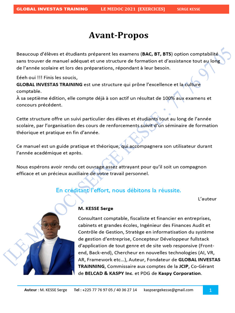 Le Medoc Bts 2 Fcge by Serge Kesse - Exercices | PDF | Dépréciation | Prêts