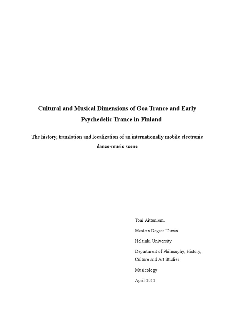 Psychedelic Trance in Finland | PDF | Rhythm | Hierarchy