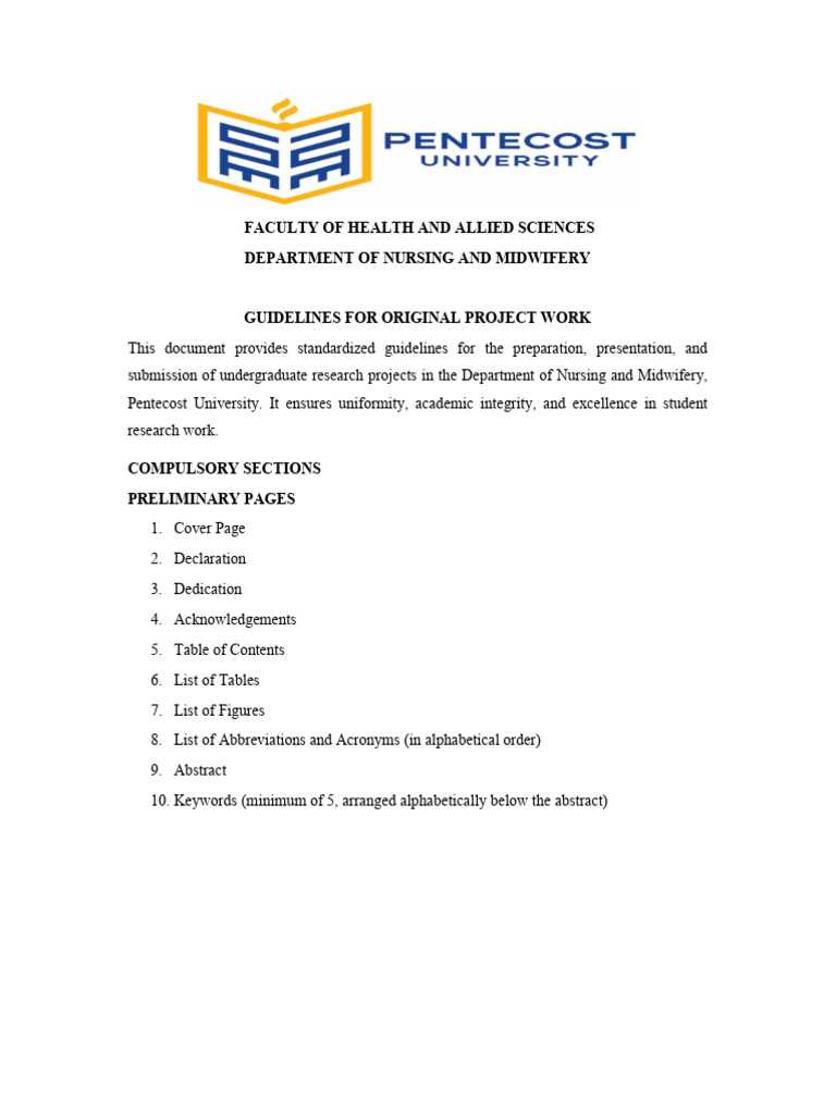 Guidelines for Original Project Work n&m Pu | PDF | Scientific Method ...