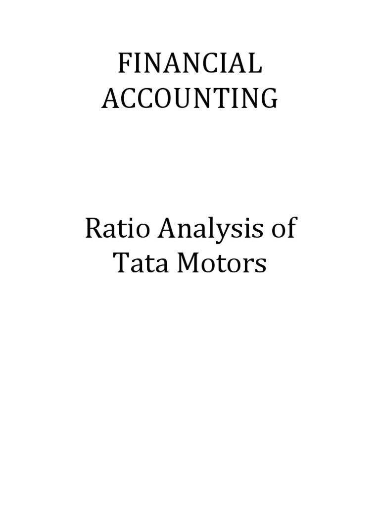 Ratio Analysis Tata Motors | PDF | Business Economics | Financial Economics